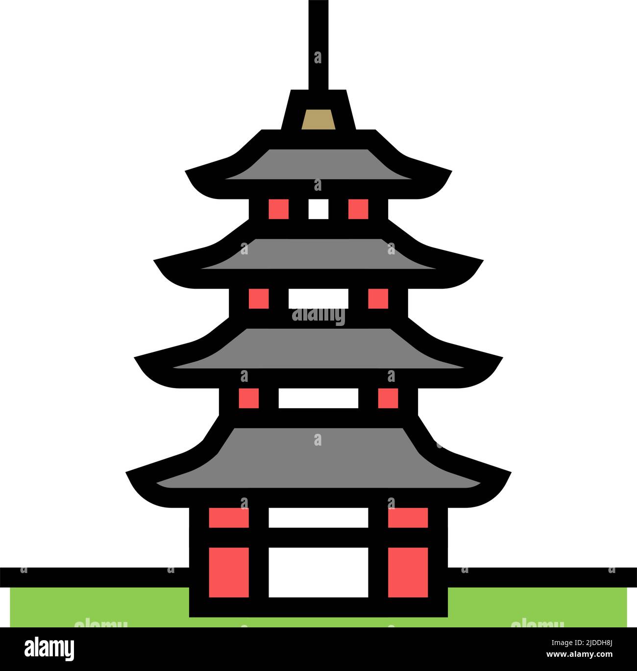 pagoda asia building color icon vector illustration Stock Vector Image ...