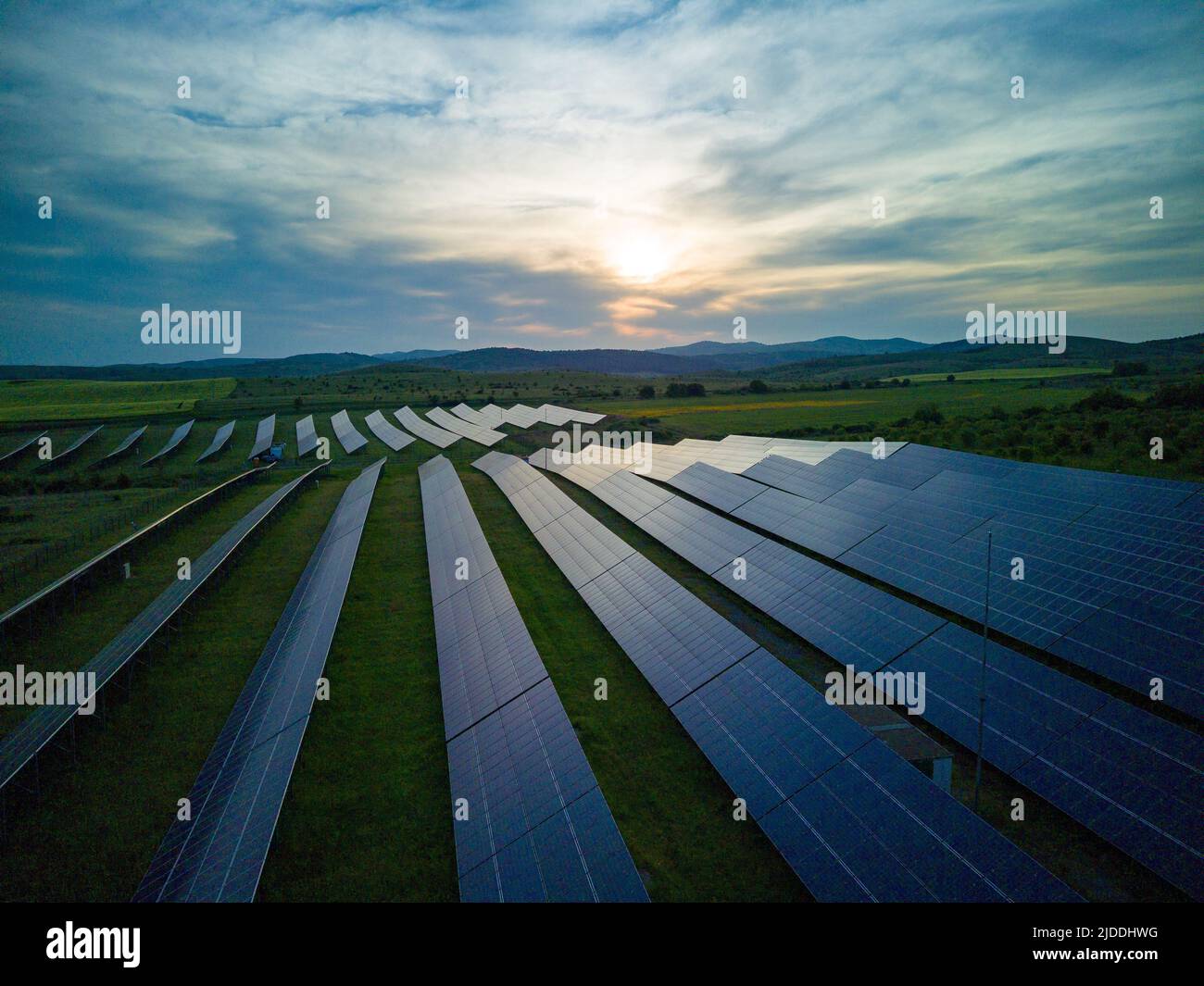 Modern eco-friendly large solar panels to generate energy from sun's ...