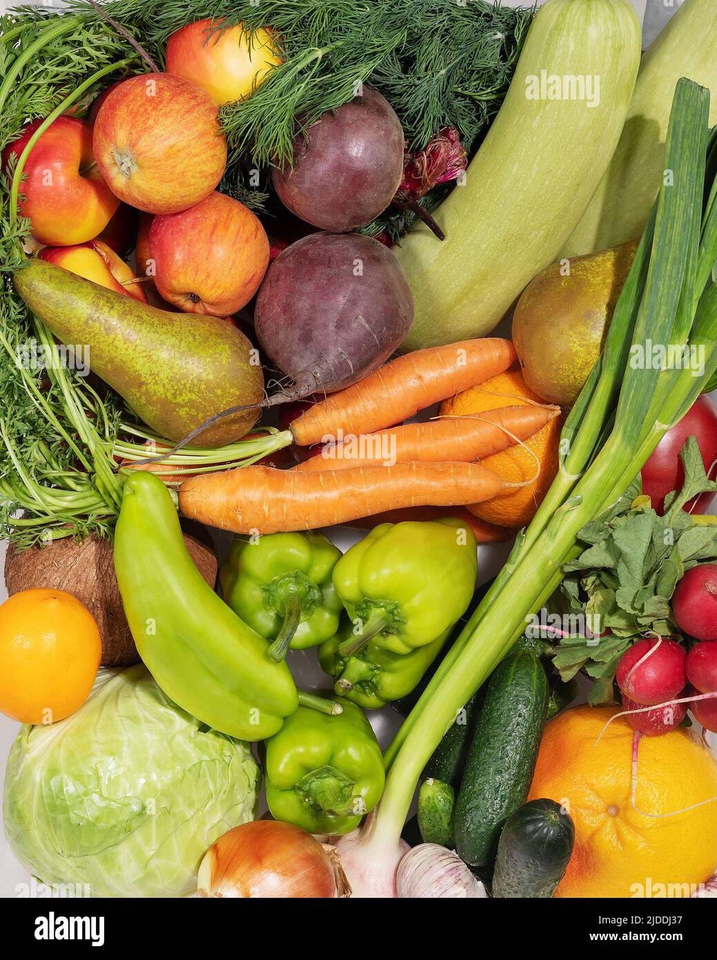 Natural, raw, farms fruits, vegetables and herbs. Healthy, vegan food ...