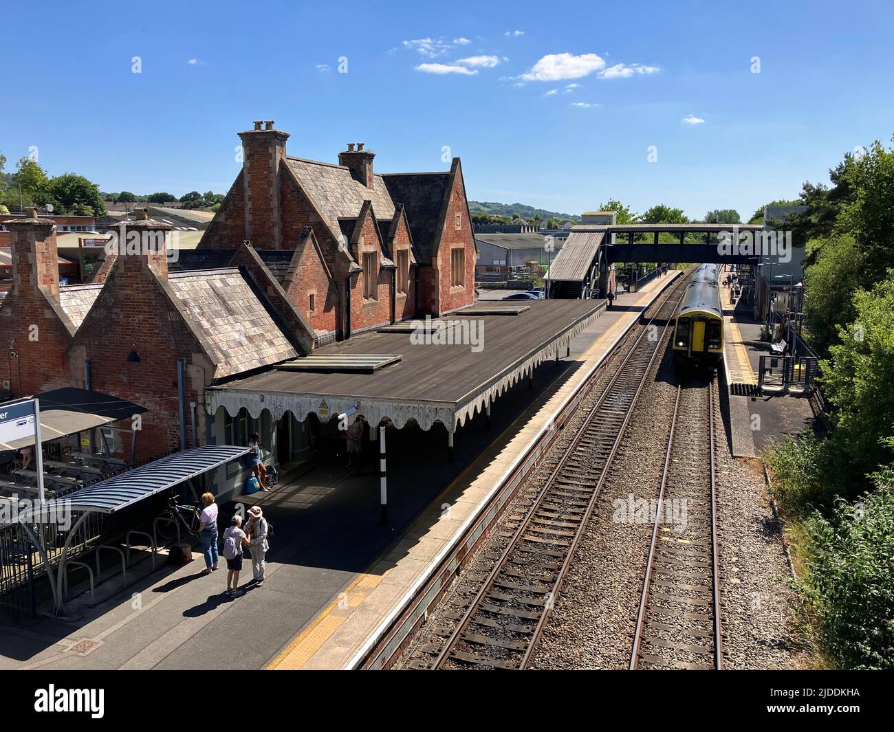 Axminster, Devon, UK. 20th June 2022. RMT Rail Strike: General view of ...