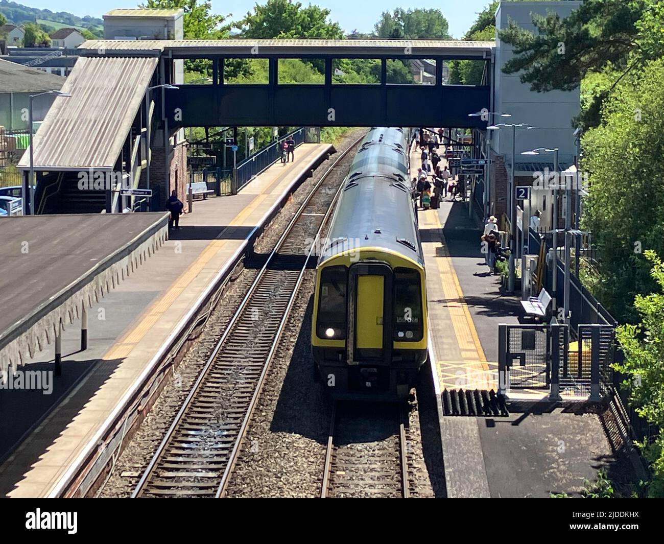 Axminster, Devon, UK. 20th June 2022. RMT Rail Strike: General view of ...