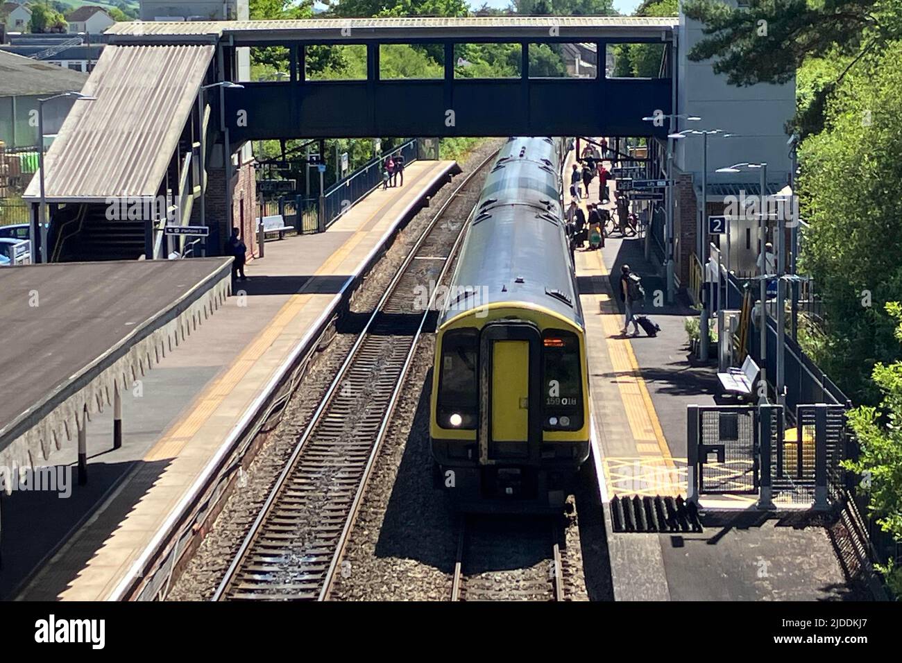 Axminster, Devon, UK. 20th June 2022. RMT Rail Strike: General view of ...