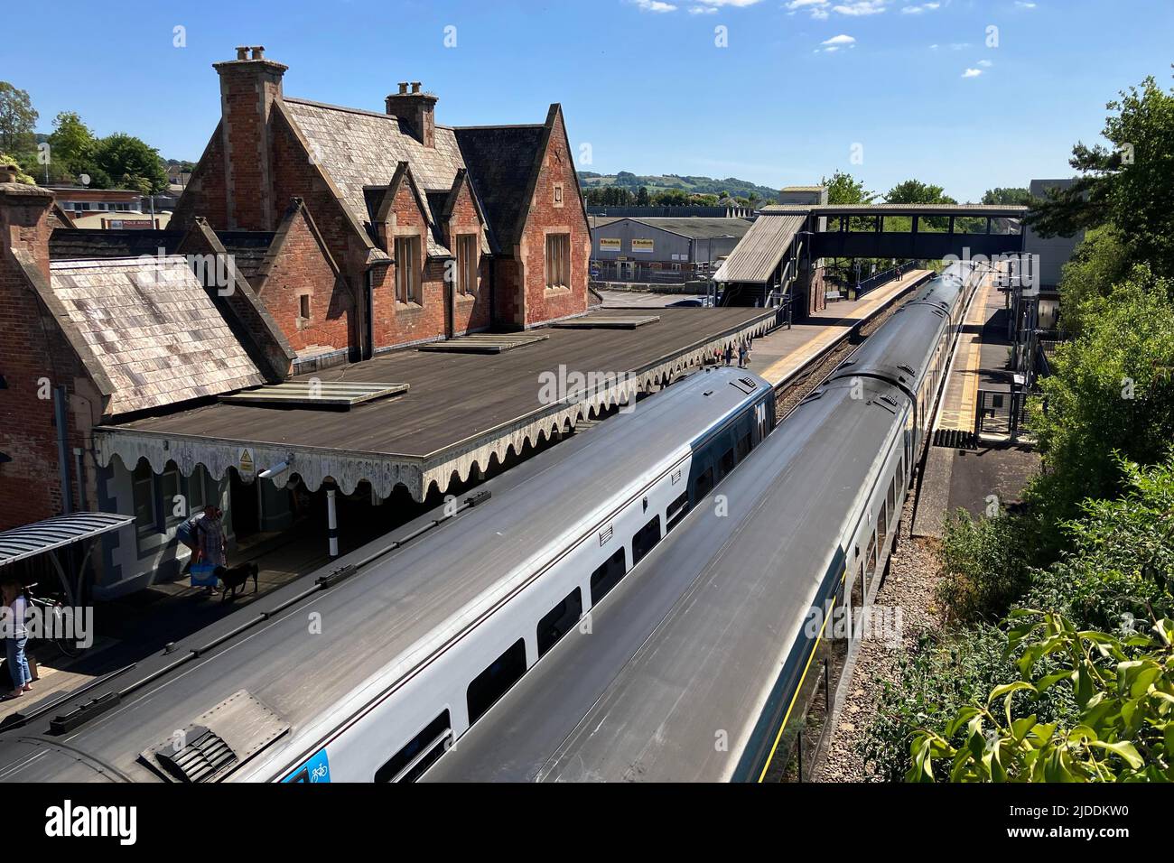 Axminster, Devon, UK. 20th June 2022. RMT Rail Strike: General view of ...