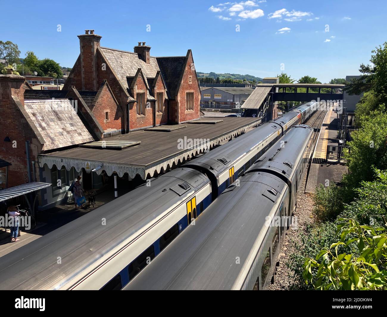 Axminster, Devon, UK. 20th June 2022. RMT Rail Strike: General view of ...