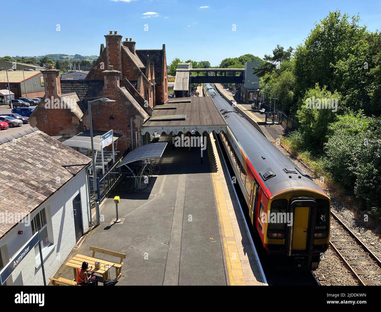 Axminster, Devon, UK. 20th June 2022. RMT Rail Strike: General view of ...