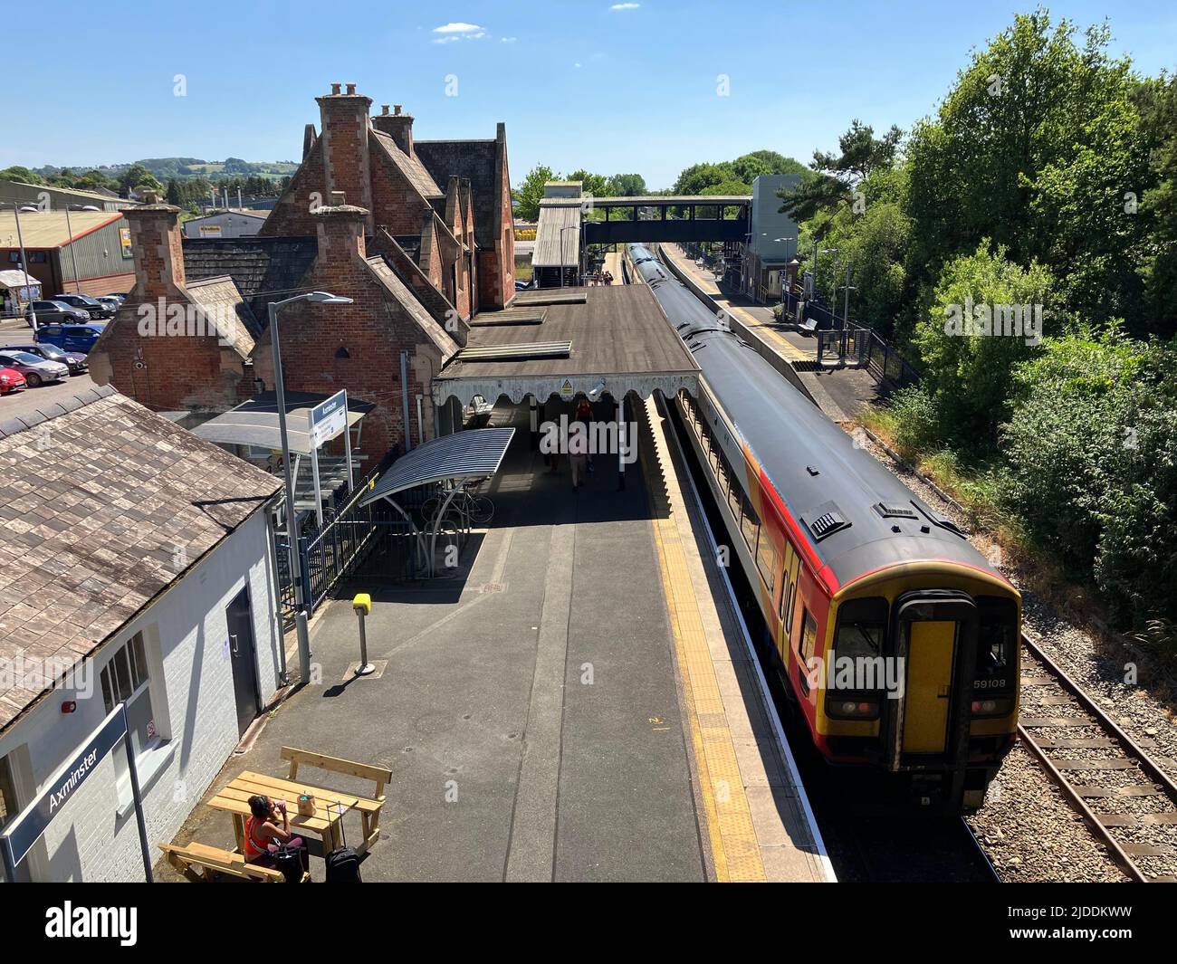 Axminster, Devon, UK. 20th June 2022. RMT Rail Strike: General view of ...