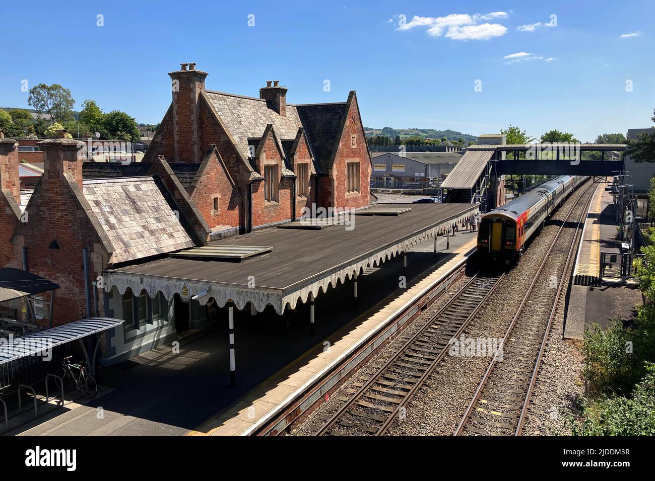 Axminster, Devon, UK. 20th June 2022. RMT Rail Strike: General view of ...