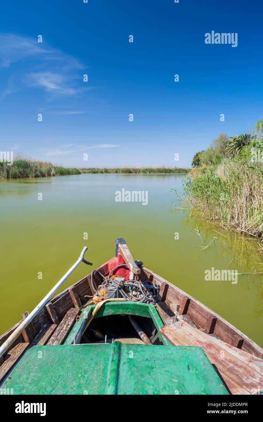 Water canal, Albufera Natural Park, El Palmar, Valencian Community ...