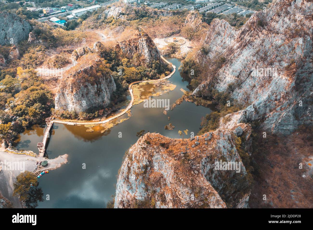 Aerial view of Khao Ngu Stone Park in Ratchaburi, Thailand Stock Photo ...