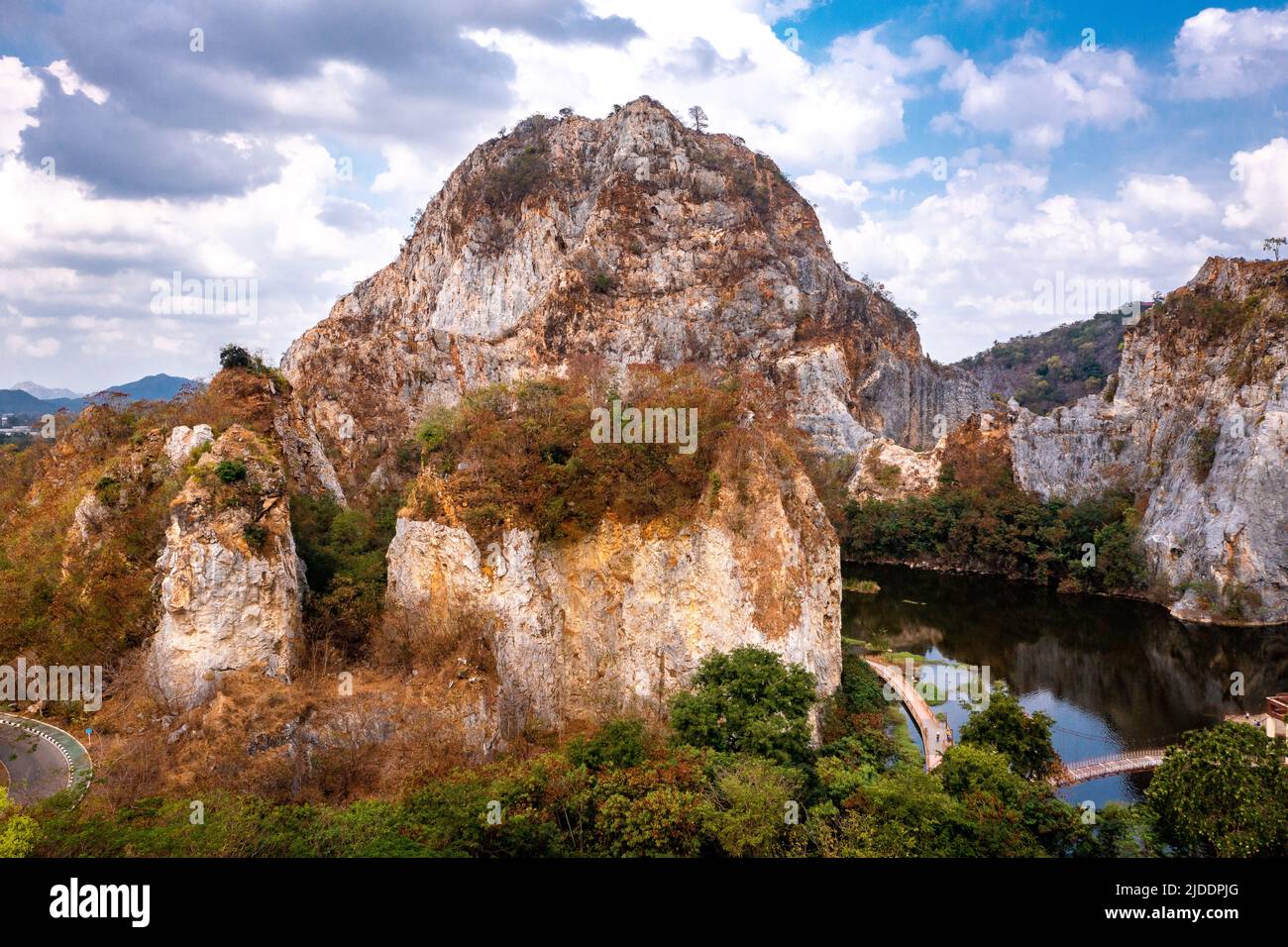 Aerial view of Khao Ngu Stone Park in Ratchaburi, Thailand Stock Photo ...