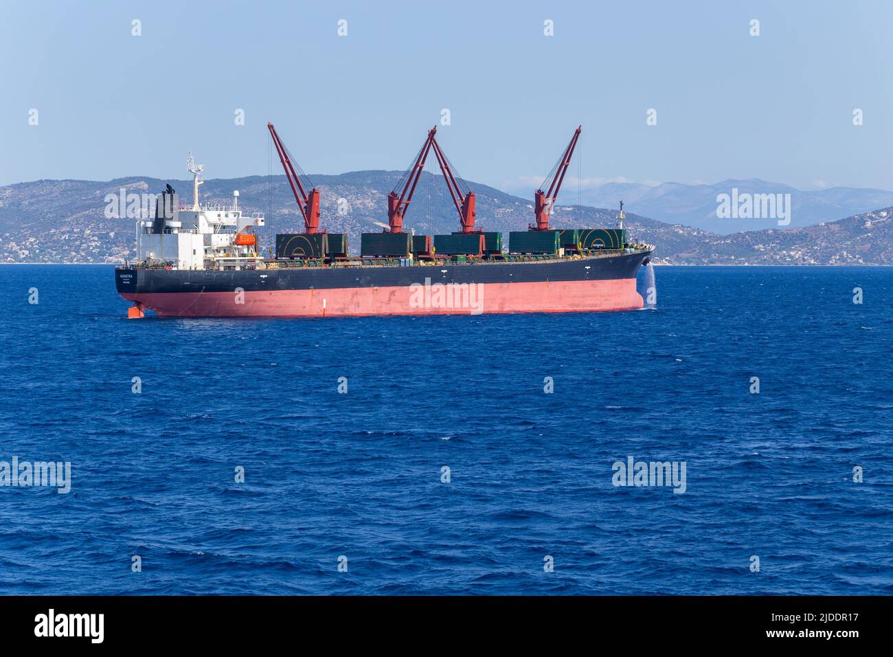 Athens, Greece: 6 May, 2022 - Merchant vessels and cargo container ...
