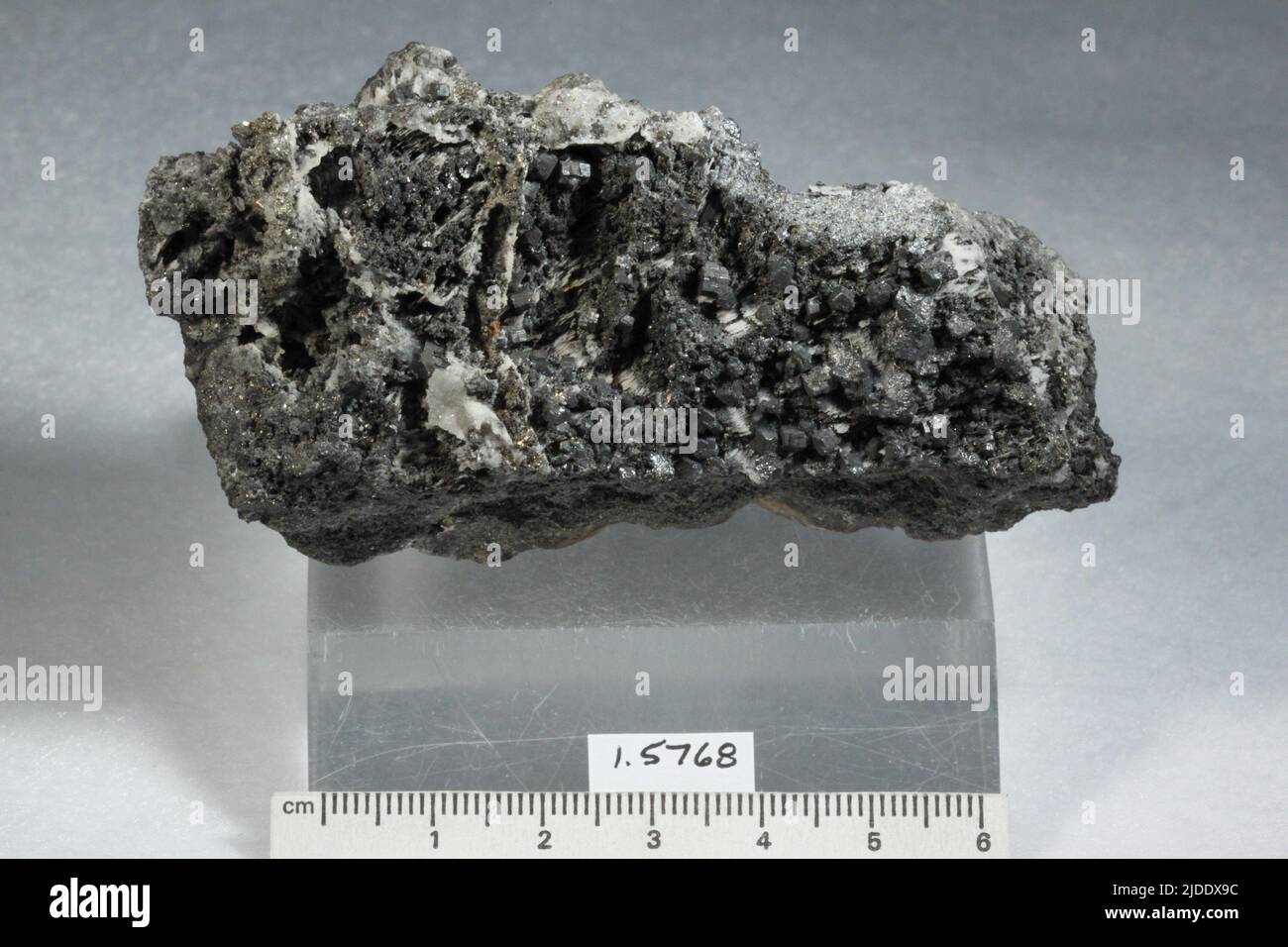 Stephanite. minerals. Europe; Czechoslovakia; Hodrusbanya Stock Photo ...