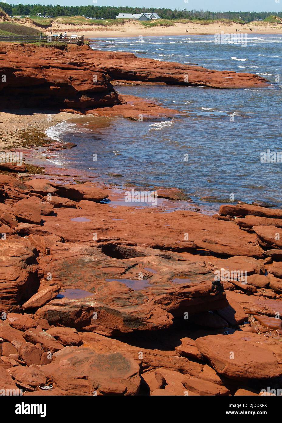 Red sandstone cliffs of Prince Edward National Park Stock Photo - Alamy