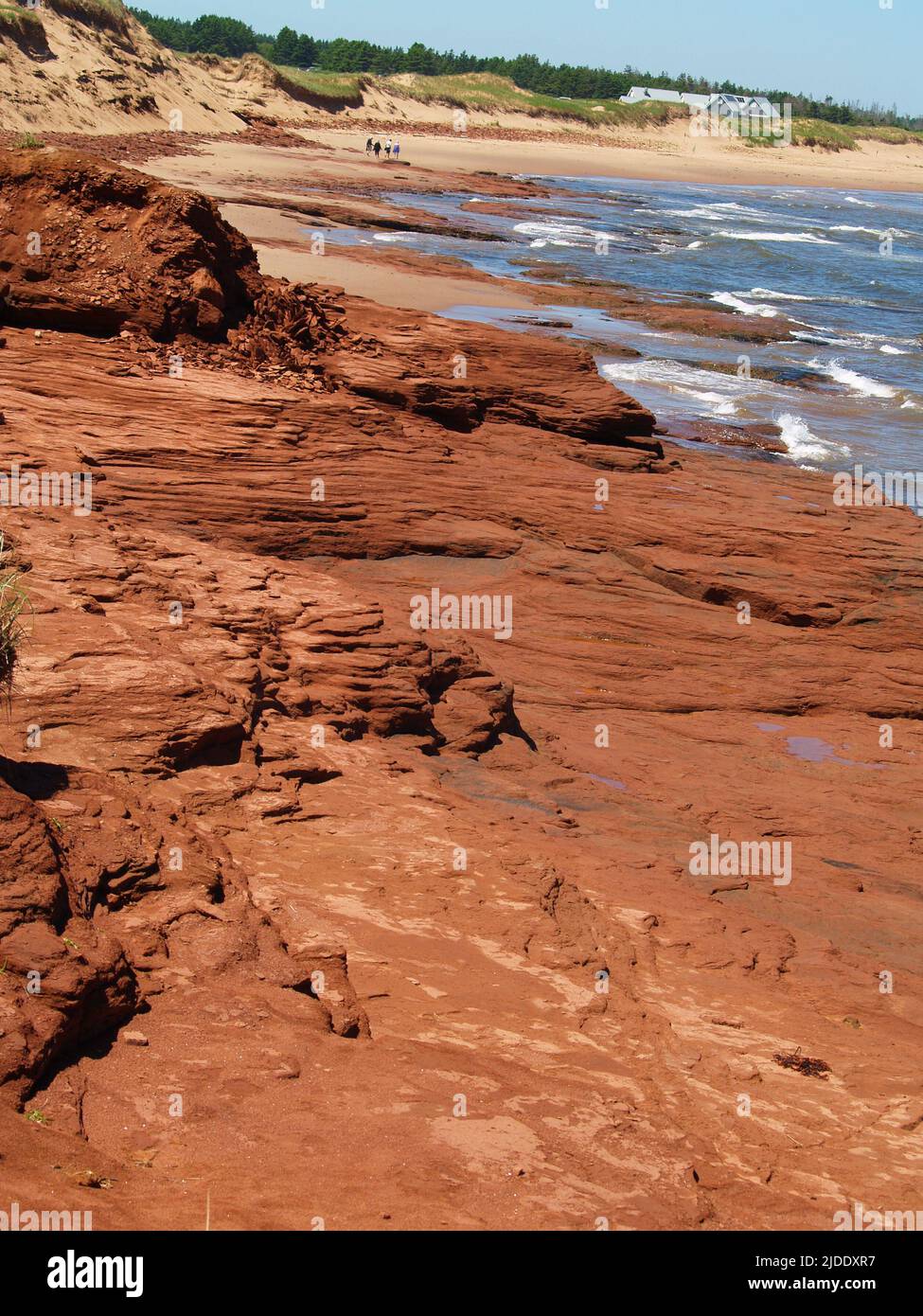 Red sandstone cliffs of Prince Edward Island National Park Stock Photo ...