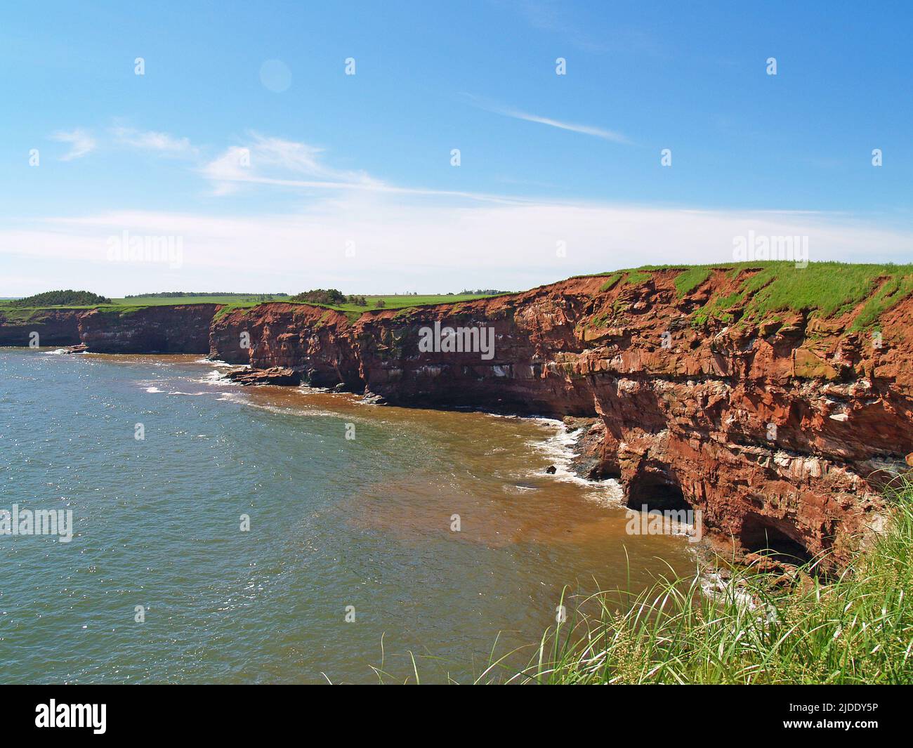 Red sandstone cliffs, Cape Tyron, PEI Stock Photo - Alamy