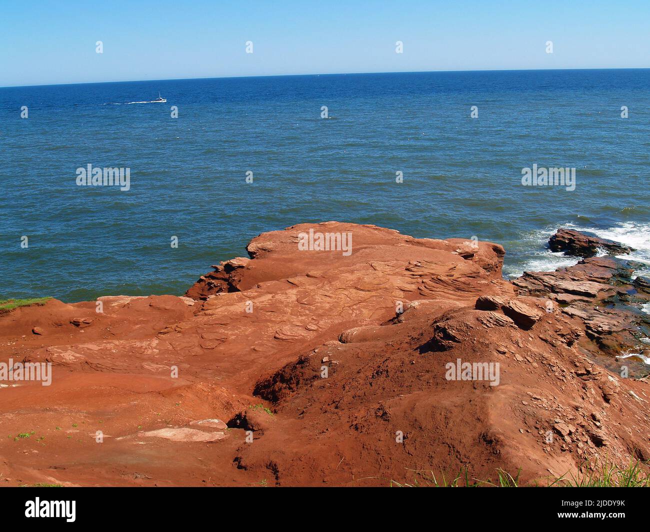 Red sandstone cliffs of Cape Tyron, PEI Stock Photo - Alamy