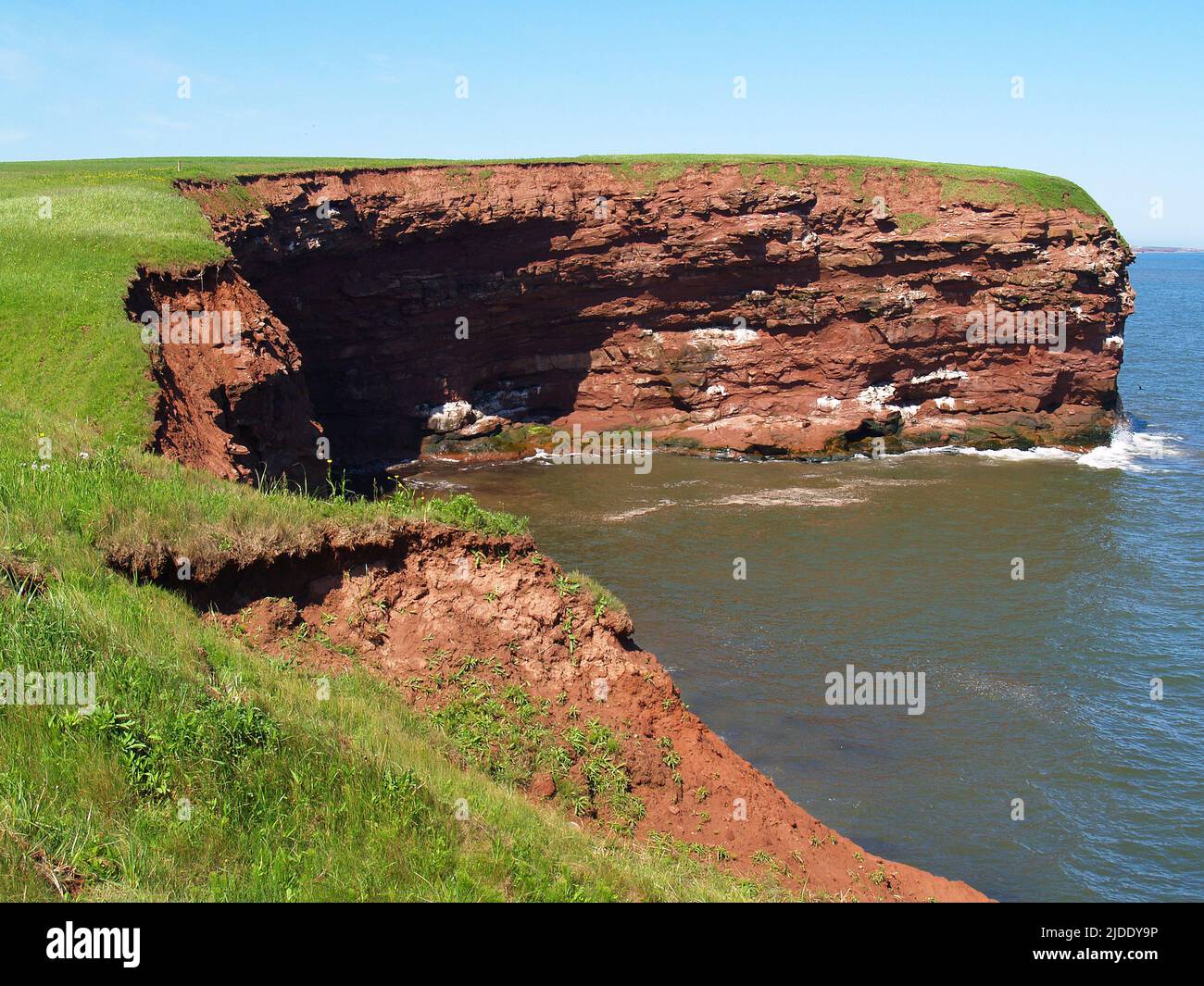 Red sandstone cliffs of Cape Tyron, PEI Stock Photo - Alamy
