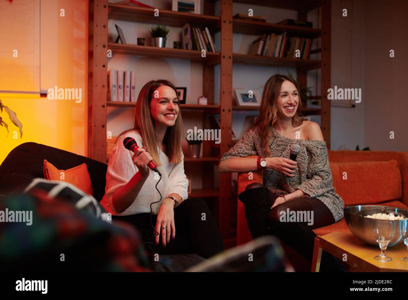 Excited beautiful girl singing hi-res stock photography and images - Alamy