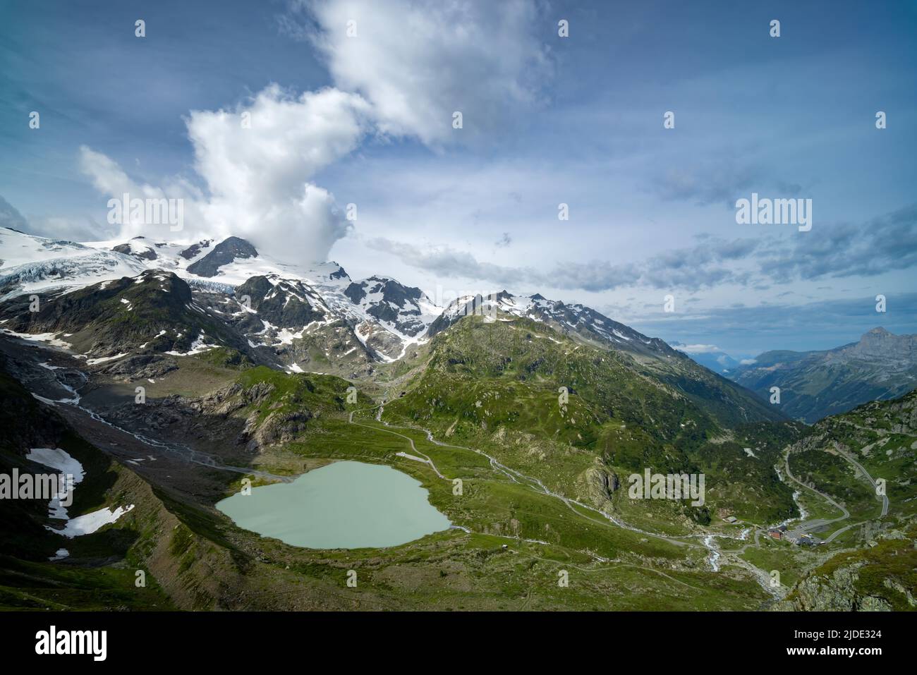 Typical alpine landscape of Swiss Alps with Steinsee, Urner Alps ...