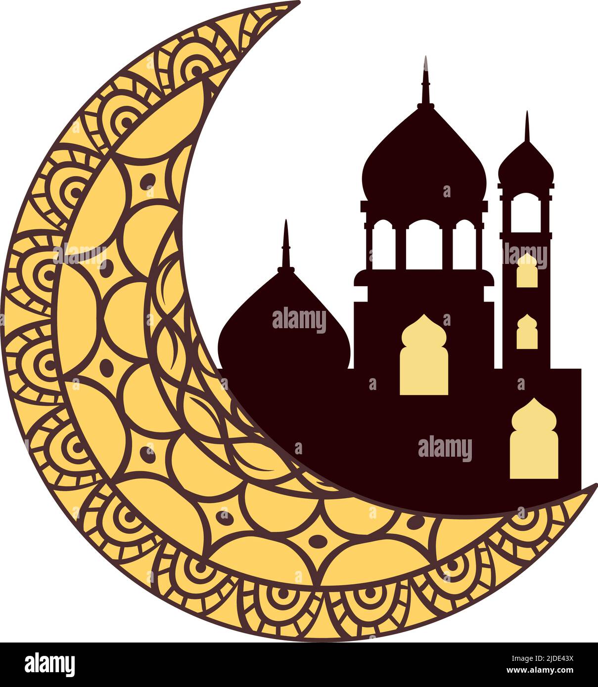 crescent moon and mosque Stock Vector Image & Art - Alamy