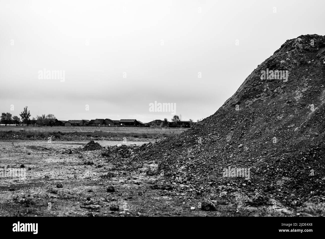 stockpiled topsoil at a residential development construction site Stock ...