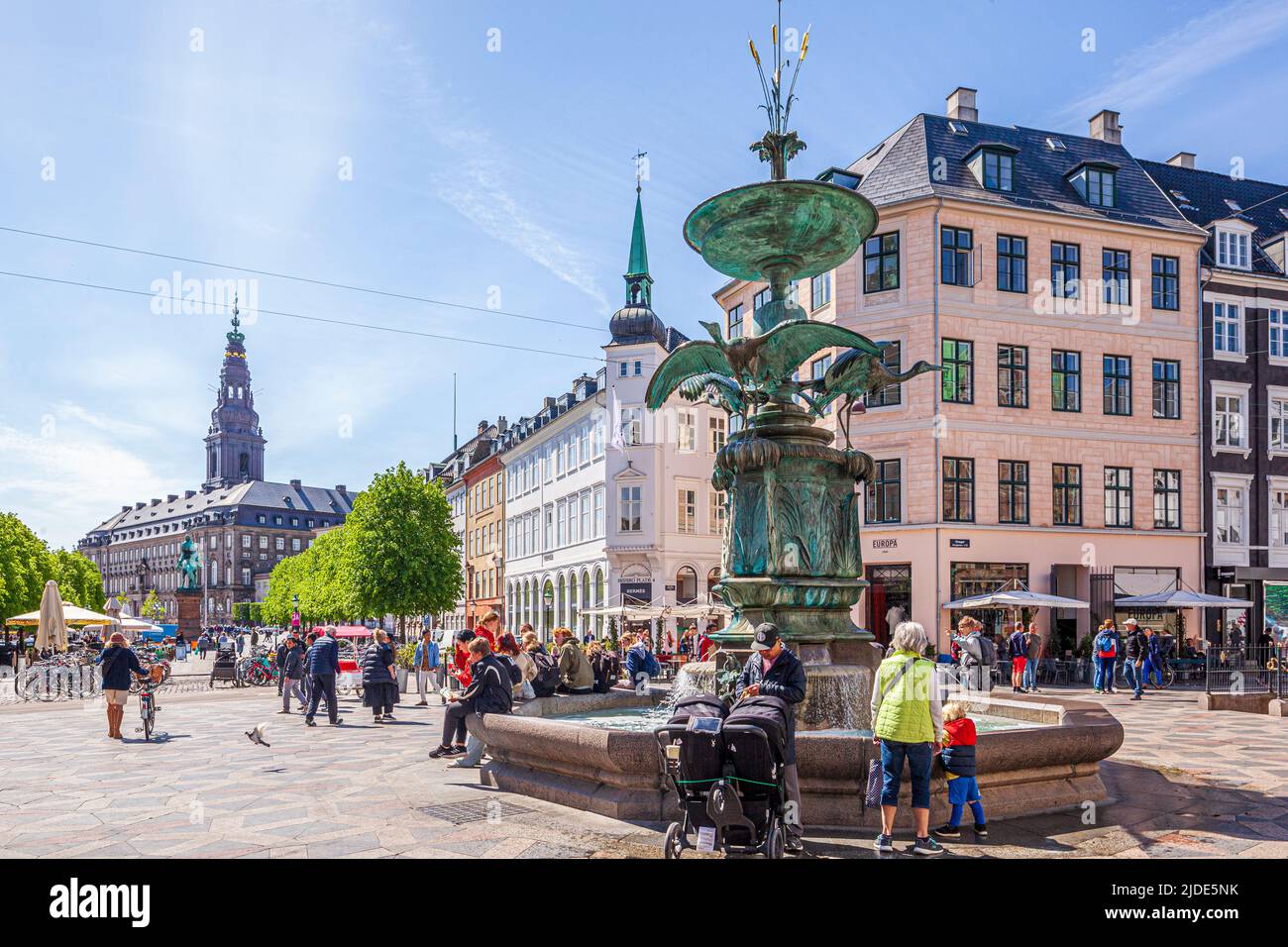The Stork Fountain (Storkespringvandet) on Amagertorv in central ...