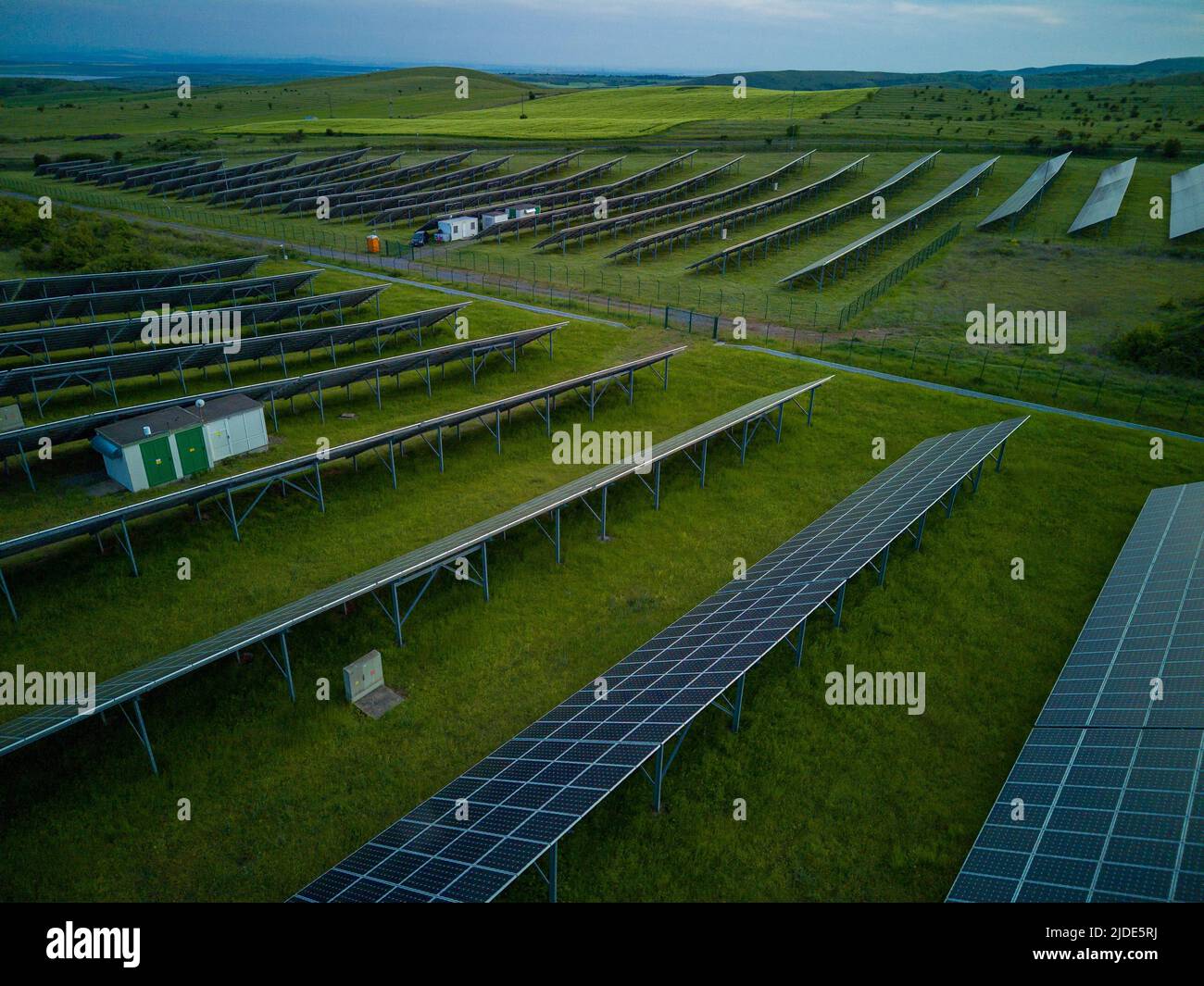 Modern eco-friendly large solar panels to generate energy from sun's ...
