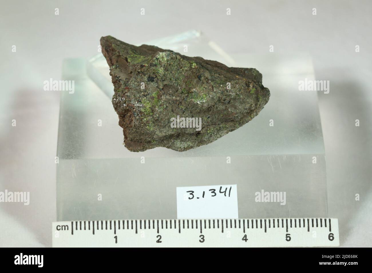 Volborthite. minerals. Asia; Russia; Urals, Waskressensk Stock Photo ...