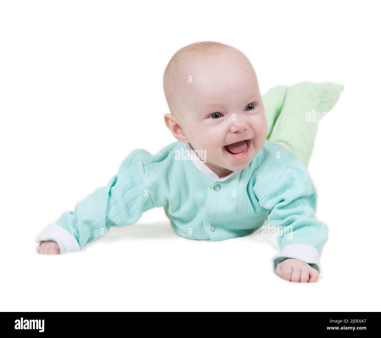 smiling baby on white background Stock Photo - Alamy