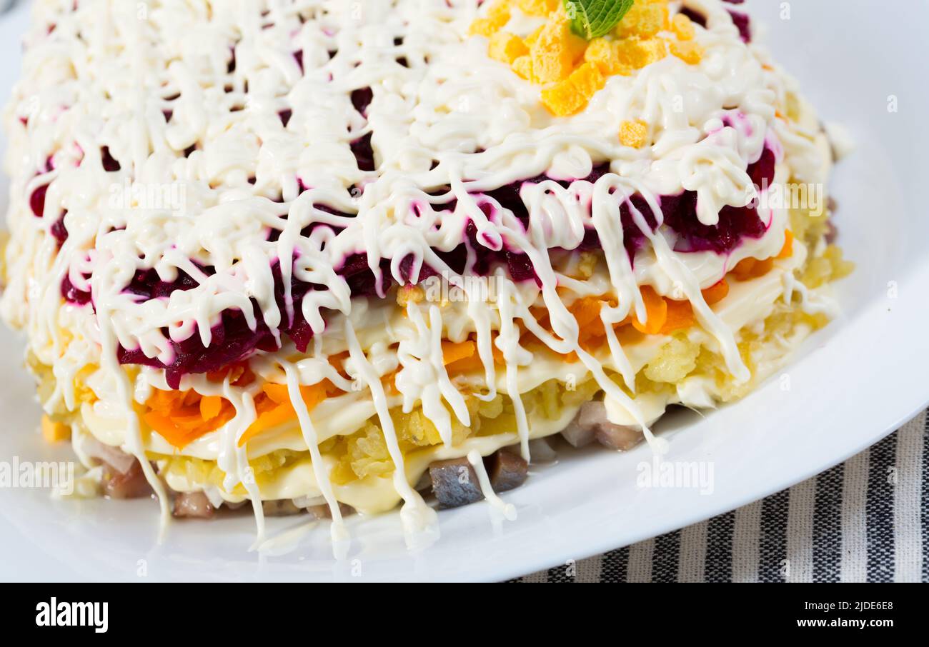 Herring under fur coat Stock Photo - Alamy