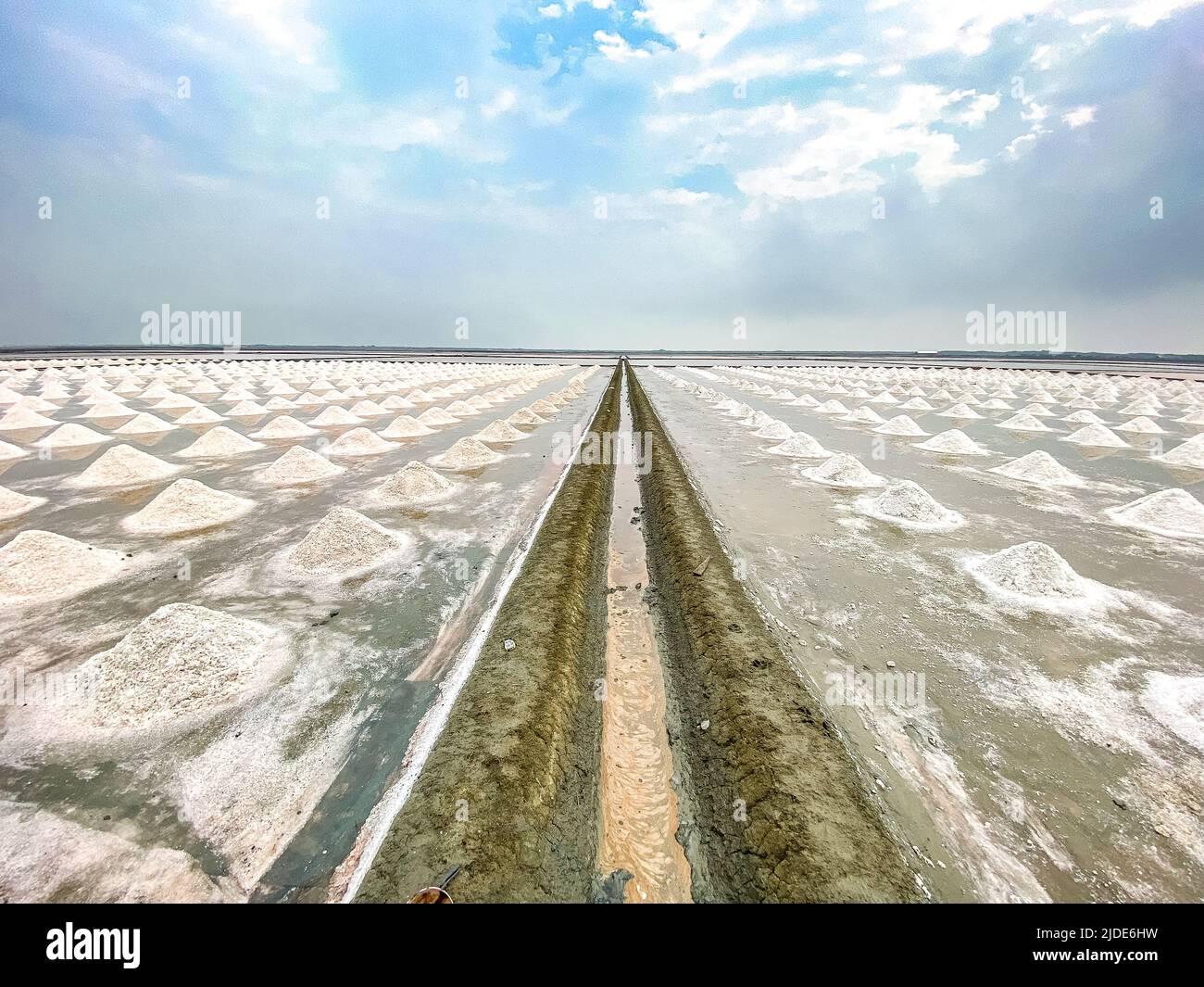 Aerial view of Salt farms in Phetchaburi province, Thailand Stock Photo ...