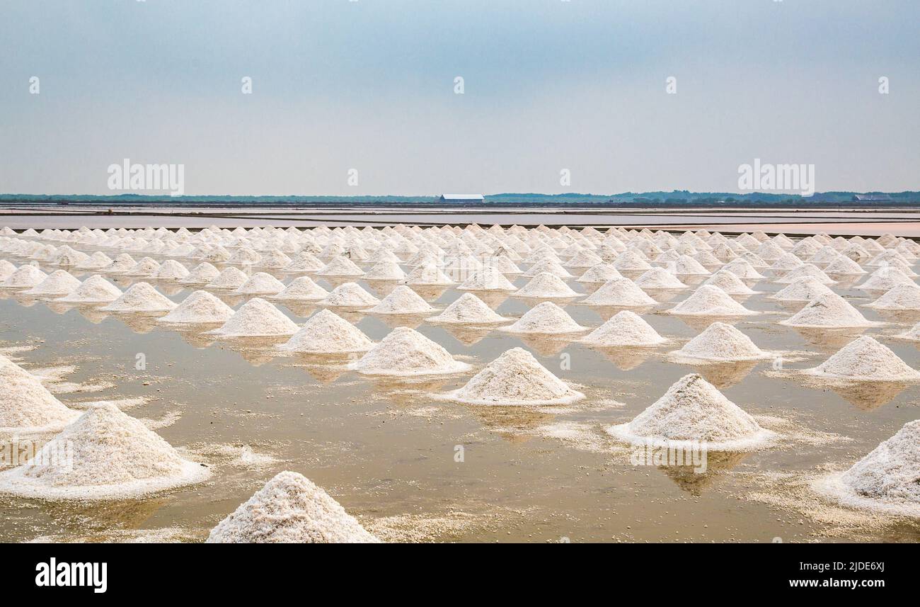 Aerial view of Salt farms in Phetchaburi province, Thailand Stock Photo ...
