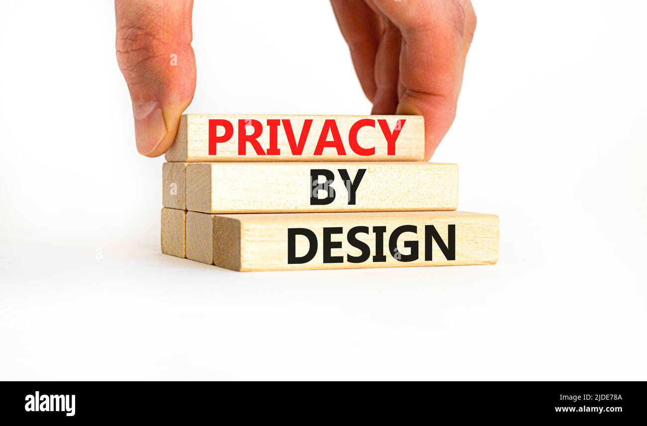 Privacy by design symbol. Concept words Privacy by design on wooden ...