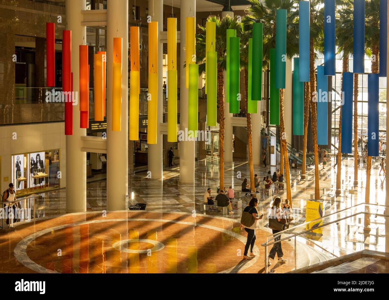 Celebrate gay pride art installation in the winter garden in Brookfield Place Manhattan NYC ...