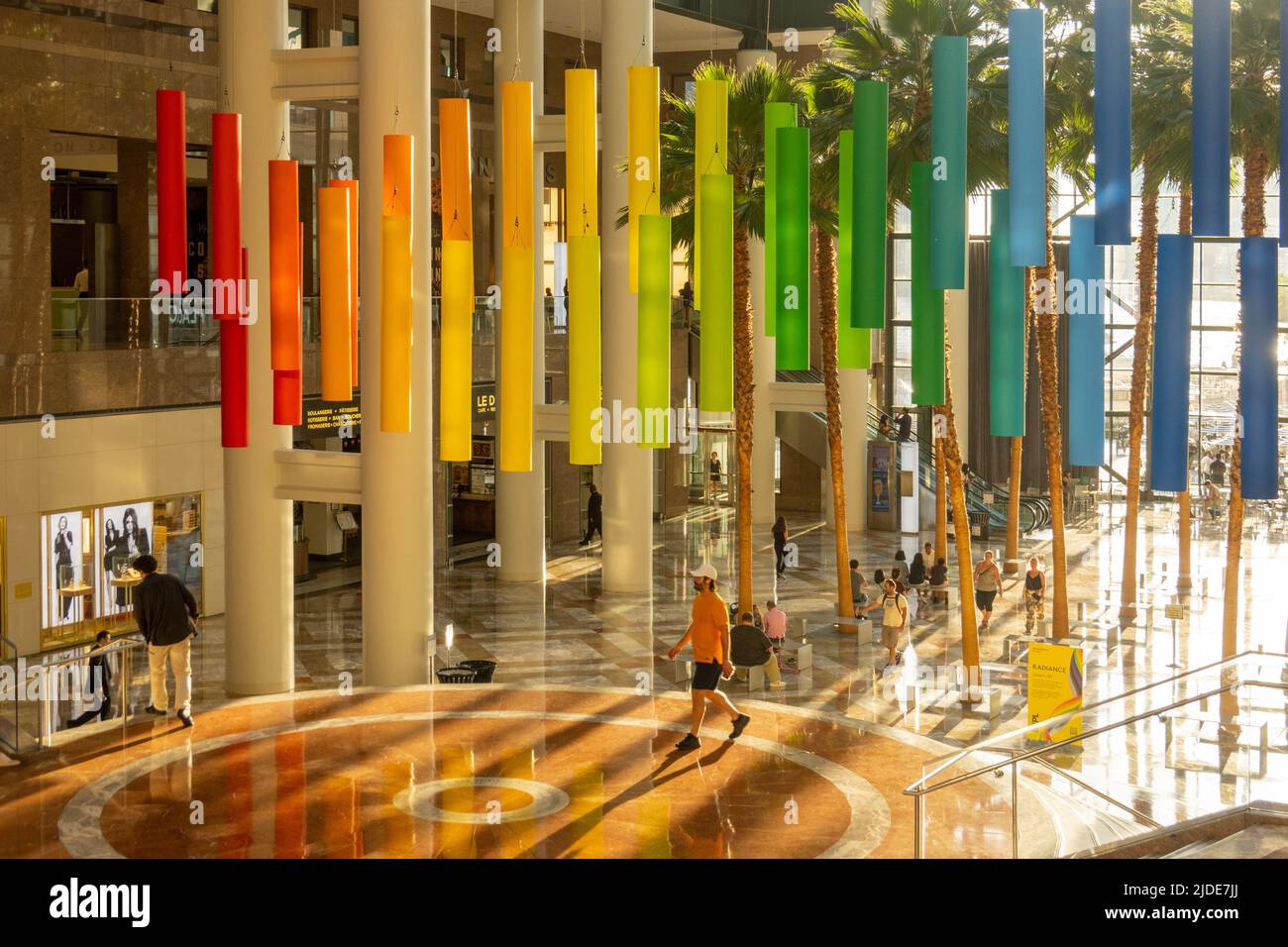 Celebrate gay pride art installation in the winter garden in Brookfield Place Manhattan NYC ...