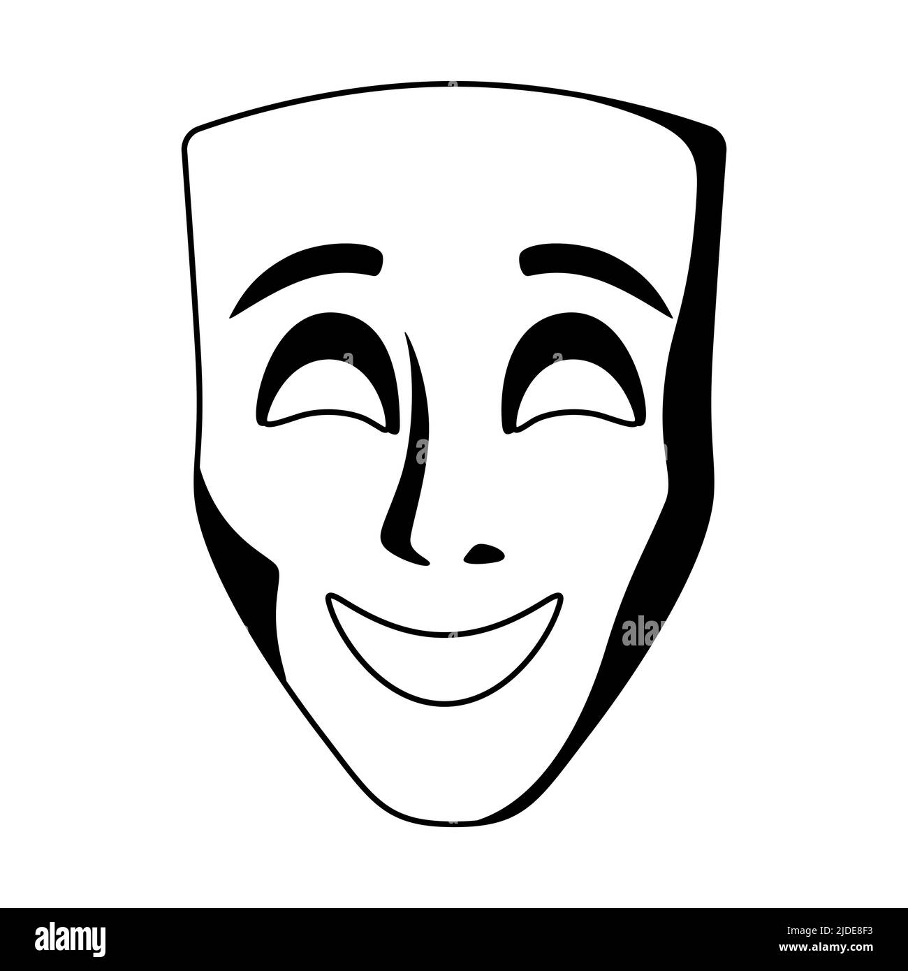 Illustration of comedy mask. Traditional theatre symbol. Image for ...