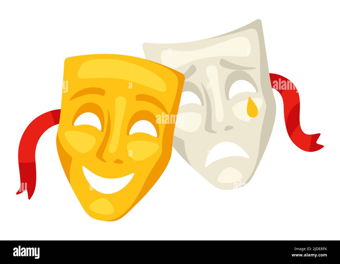 Illustration of comedy and tragedy masks. Traditional theatre symbol ...