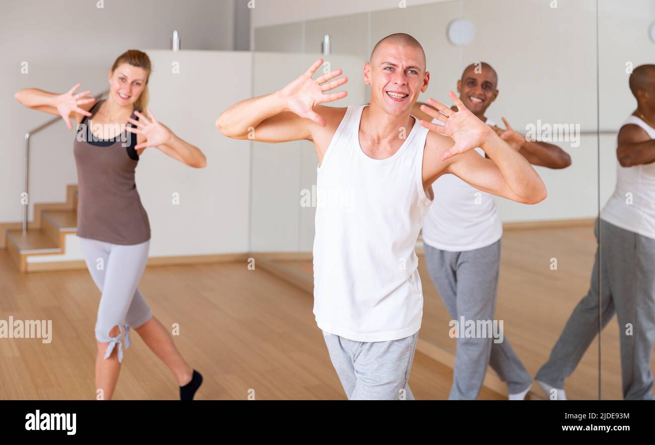 Group of activity people practicing dance techniques Stock Photo - Alamy