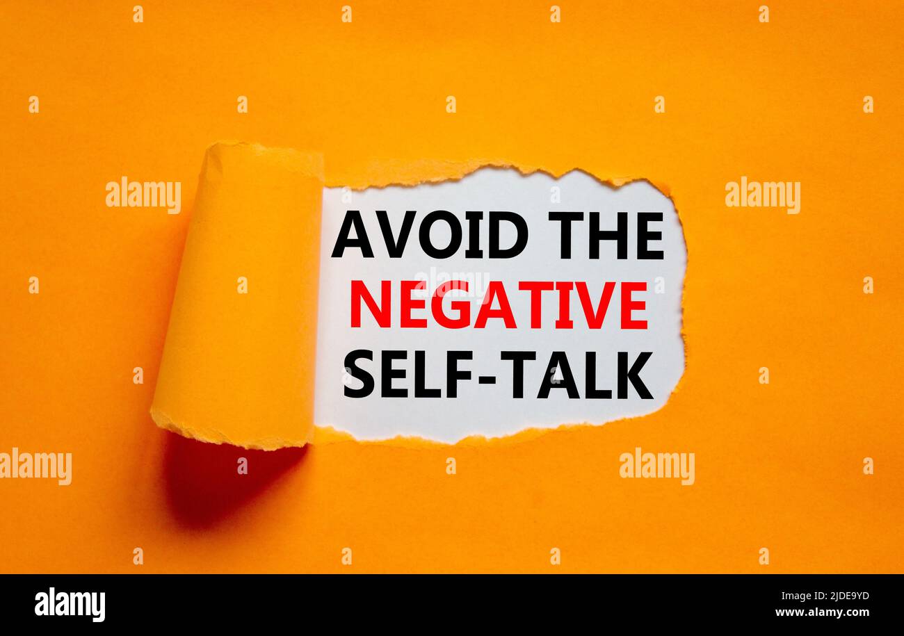 Avoid negative self-talk symbol. Concept words Avoid the negative self ...