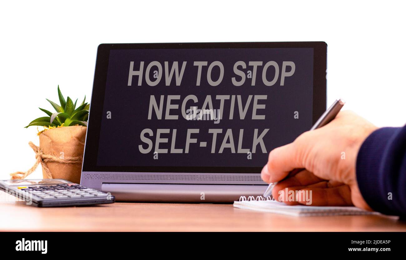 Stop negative self-talk symbol. Concept words How to stop negative self ...
