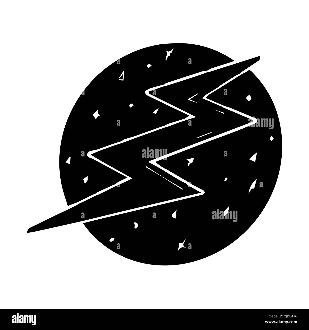 Lighting bolt symbol in doodle style power simple abstract sign ...