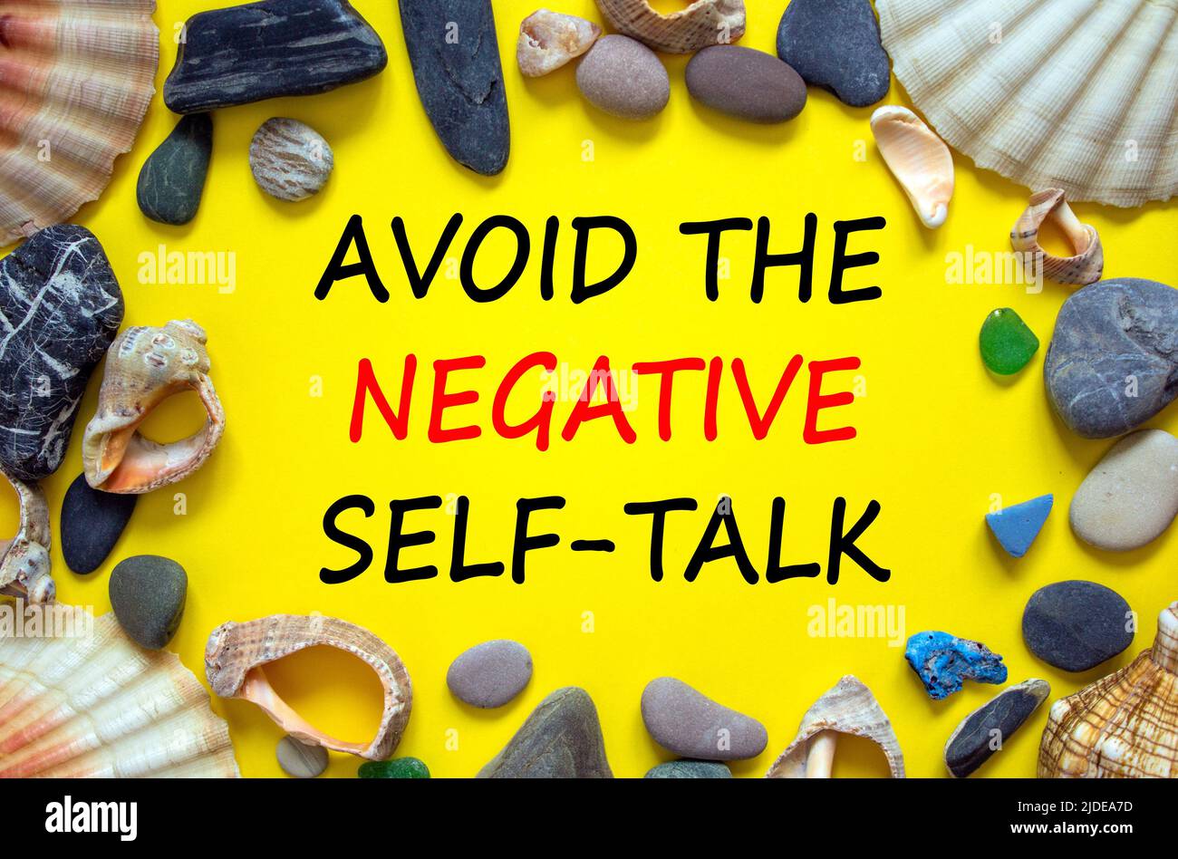 Avoid negative self-talk symbol. Concept words Avoid the negative self ...