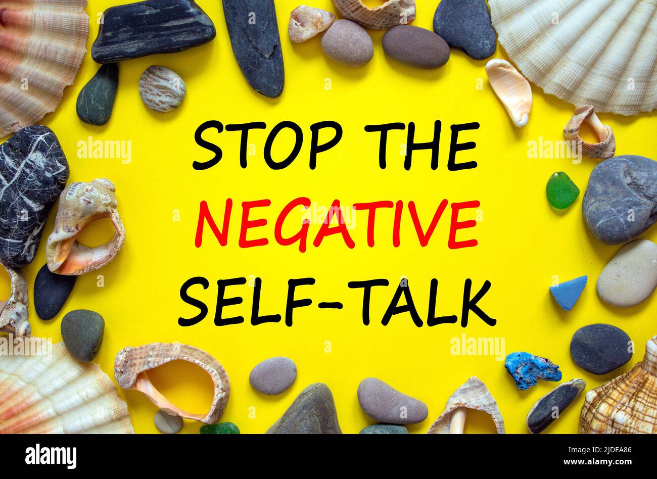 Stop negative self-talk symbol. Concept words Stop the negative self ...