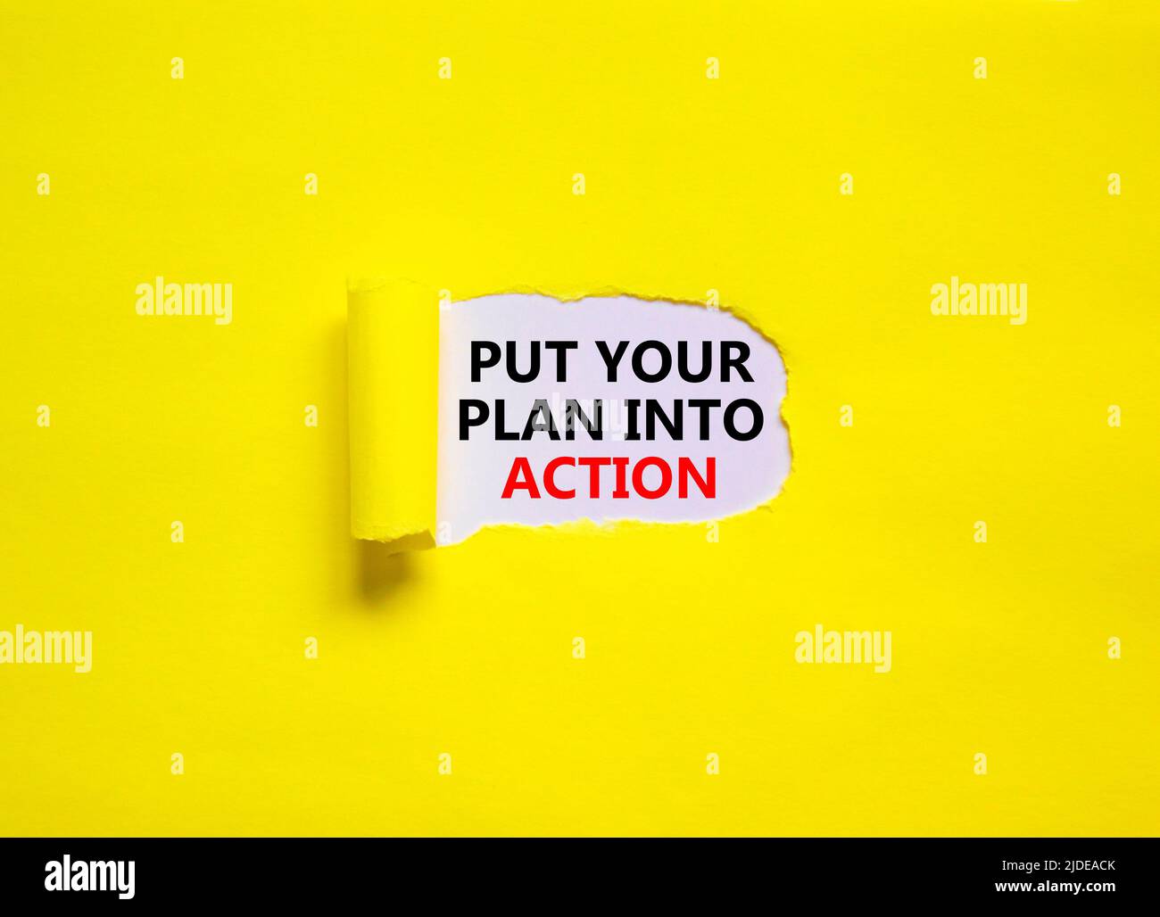 Put your plan into action symbol. Concept words Put your plan into ...