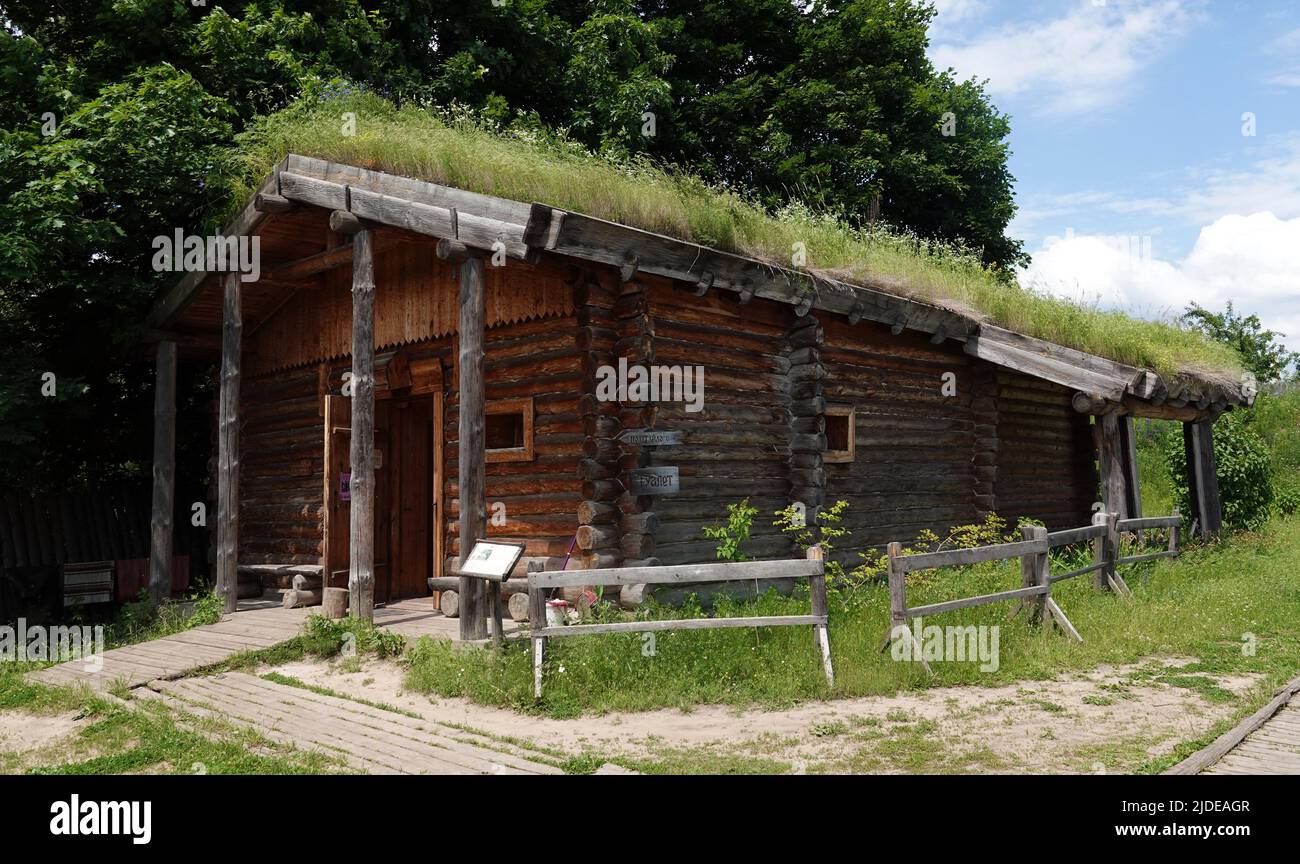 Kiev, Ukraine June 19, 2021: Old wooden house - entertainment complex ...