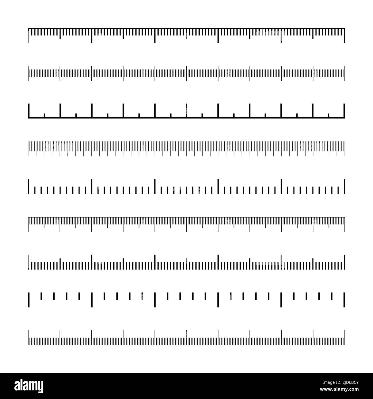 Various measurement scales with divisions. Realistic scale for ...