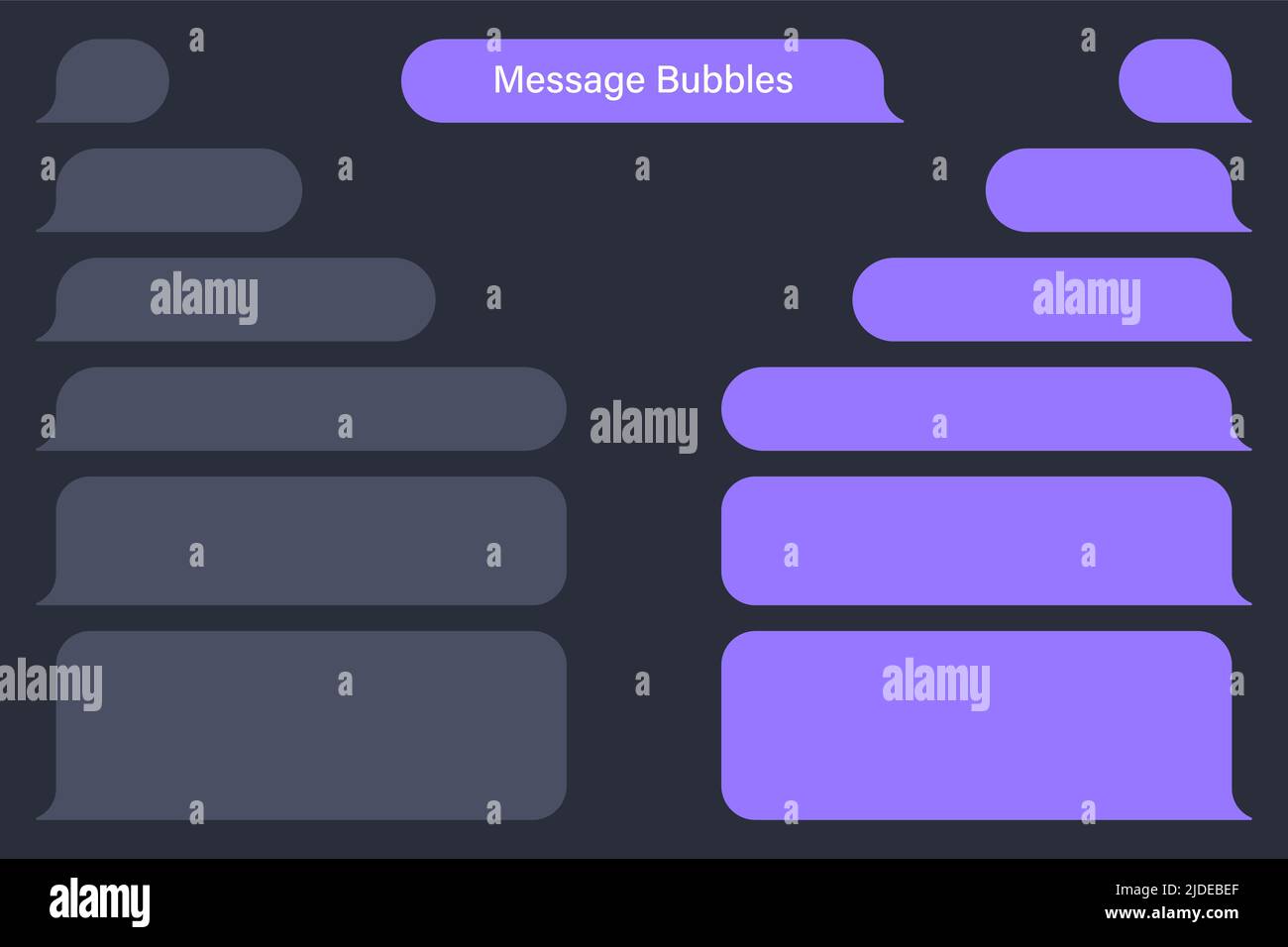 Blank various message bubbles. Chat or messenger speech bubble. SMS ...