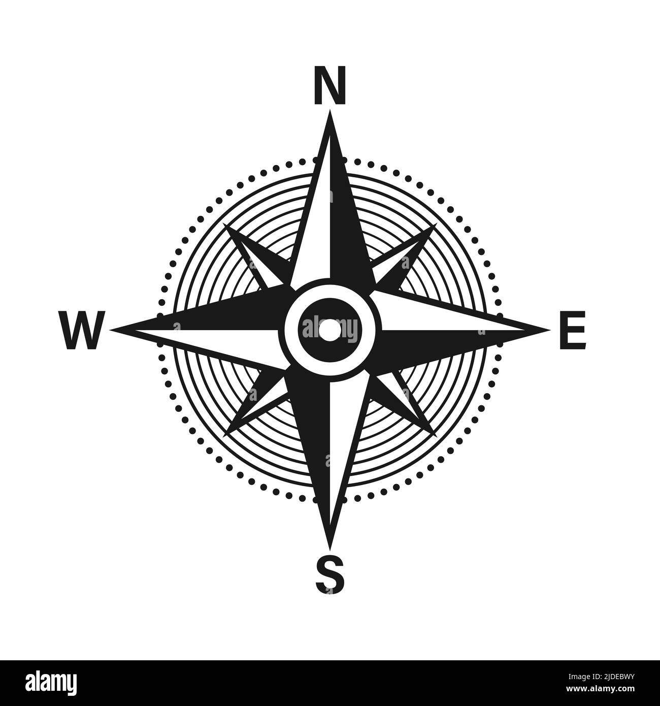 Vintage marine wind rose, nautical chart. Monochrome navigational ...