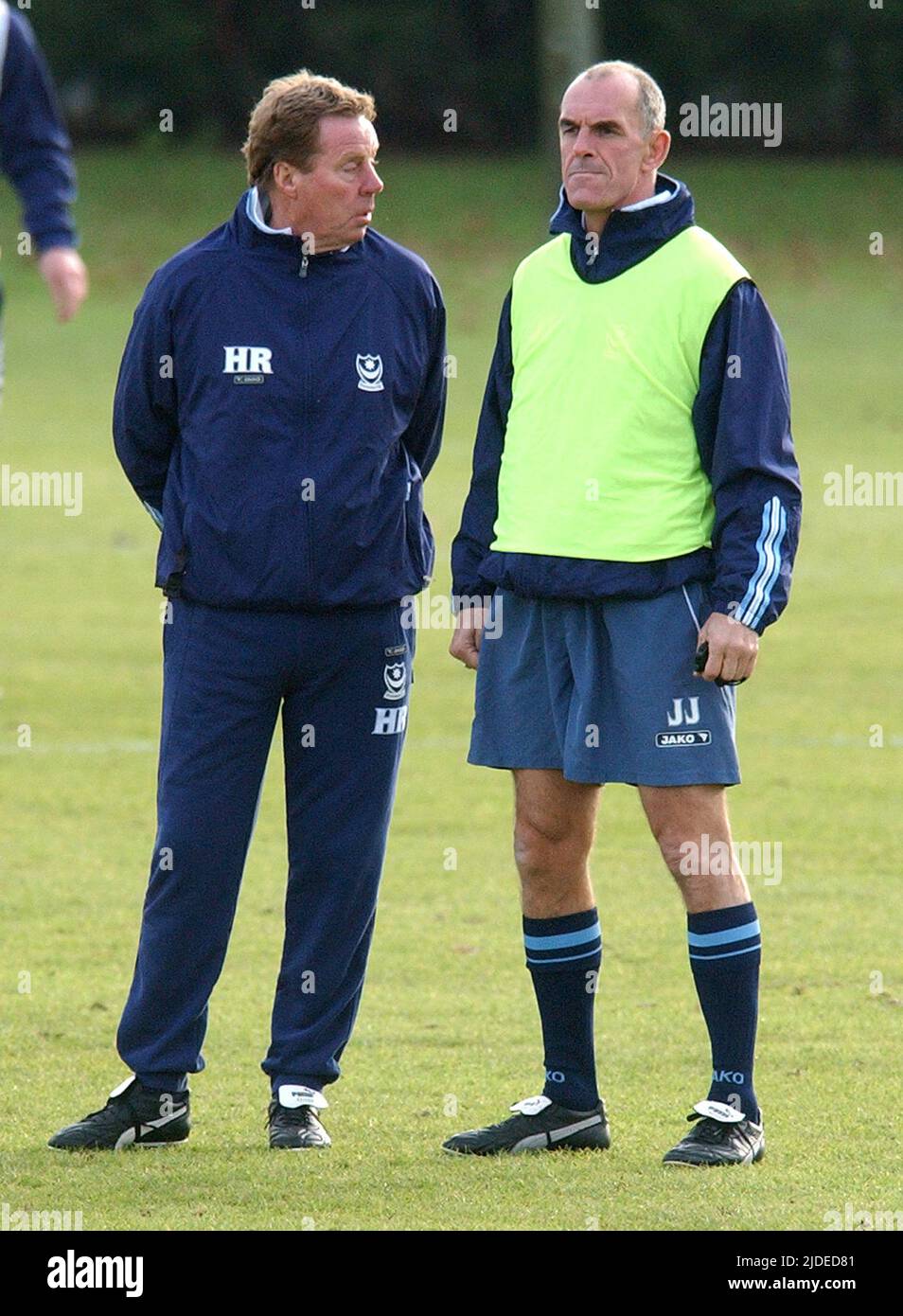PORTSMOUTH MANAGER HARRY REDKNAPP AND JOE JORDAN PREPARE THE PLAYERS ...