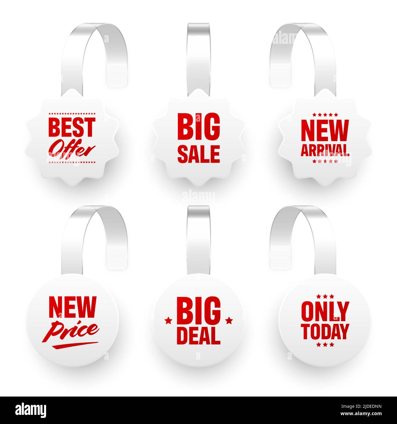 Supermarket promotional wobblers isolated on white background ...